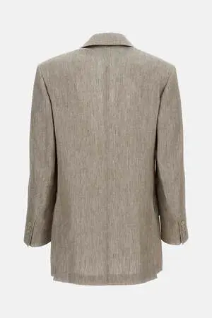 Max Mara Olimpia Double-breasted Linen Blazer - Multicolor