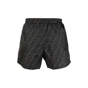Fendi Ff-logo Print Swim Shorts