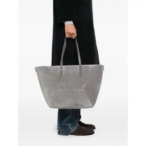 Brunello Cucinelli Paneled Suede Tote Bag - Gray