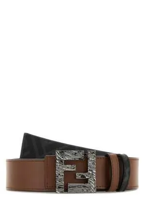 Fendi Leather Reversible Belt - Brown
