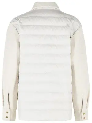 Moncler Padded Shirt Jacket In Bouclé Cotton Blend