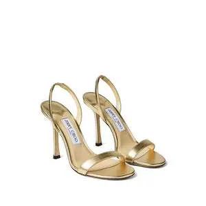 JIMMY CHOO Tone Leather Strappy Heeled Sandals - Gold