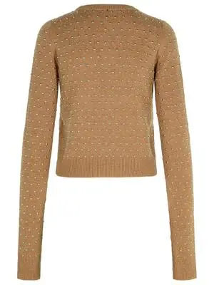 Sportmax Sierra Wool Blend Sweater With Metallic Detail - Brown