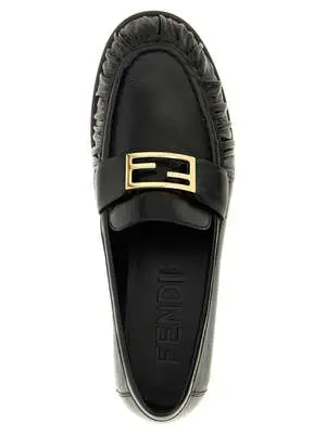 Fendi Baguette Nappa Loafers - Black