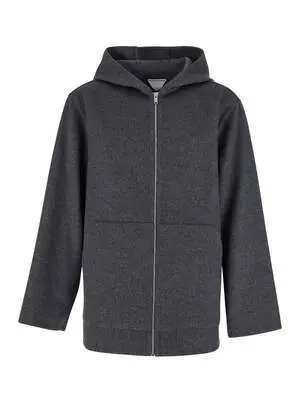 Bottega Veneta Wool Coat With Hood - Multicolor