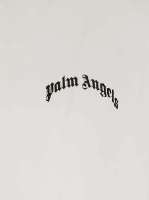 Palm Angels White Polo Shirt With Logo Lettering On Front And Rear In Cotton Piquet - Multicolor