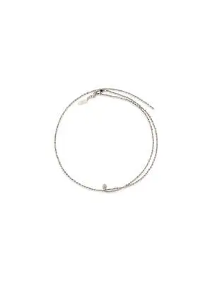 Brunello Cucinelli Double Wrap Chain Necklace With Lobster Clasp - Silver