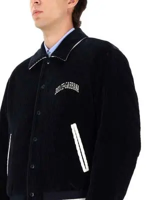 Dolce & Gabbana Corduroy Bomber Jacket - Blue