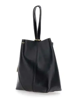 Chloé Spin" Shoulder Bag With Logo Medallion Detail In Grained Leather - Multicolor