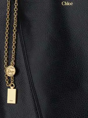 Chloé Spin" Shoulder Bag With Logo Medallion Detail In Grained Leather - Multicolor