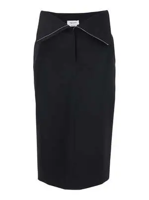 Alexander McQueen Wool Skirt With Foldover Waist - Multicolor