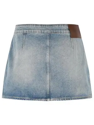 COURREGES Light Cotton Denim Miniskirt - Blue