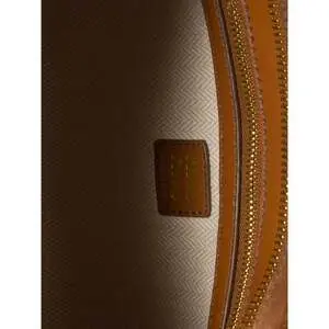 Miu Miu Suede Embossed Logo Shoulder Bag - Brown