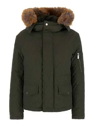 Burberry Quilted Cotton Blend Jacket With Ekd Logo Detail - Multicolor