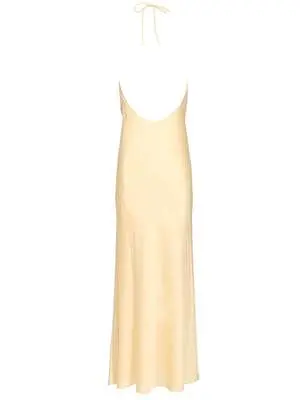 ROTATE BY BIRGER CHRISTENSEN Long Crepe De Chine Chiffon Dress - Gold
