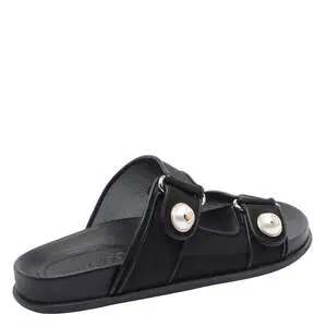 JIMMY CHOO Fayence Fabric Sandals With Pearl Embellishments