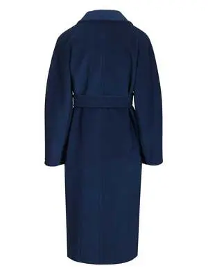 Max Mara Madame Wool Cashmere Double-breasted Belted Coat - Blue