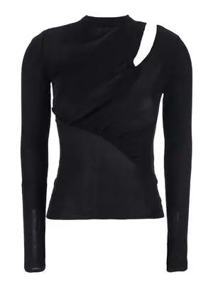 SELF-PORTRAIT SELF-PORTRAIT Long-Sleeve Viscose Top With Cut-Out Detail Multicolor