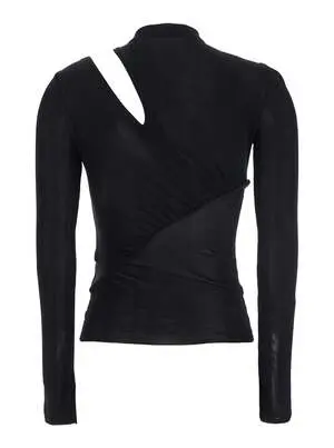 SELF-PORTRAIT Long-sleeve Viscose Top With Cut-out Detail - Multicolor