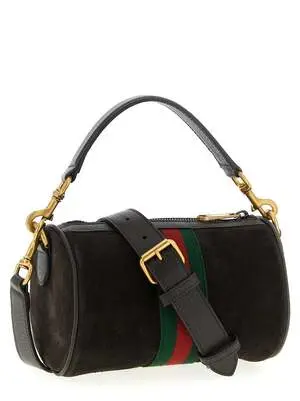Gucci Ophidia Mini Handbag In Suede And Leather - Brown