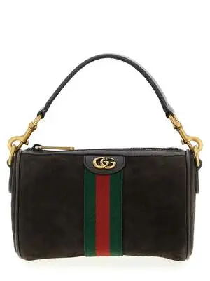 Gucci Ophidia Mini Handbag In Suede And Leather - Brown