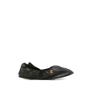Versace Pebbled Leather Ballet Flats - Black