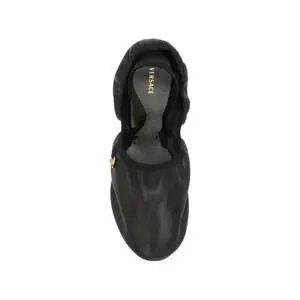 Versace Pebbled Leather Ballet Flats