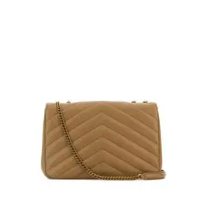 Saint Laurent Quilted Shoulder Bag - Cream