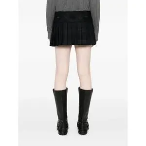 Miu Miu Pleated Checked Mini Skirt