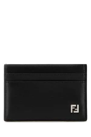 Fendi Leather Card Holder - Black