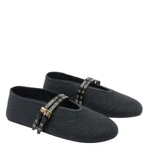 Alaïa Woven Ballet Flats With Buckle Detail