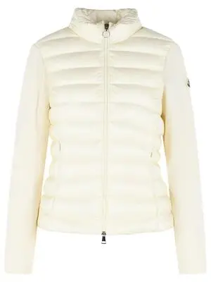Moncler Padded Virgin Wool Cardigan With Ivory Zip - White