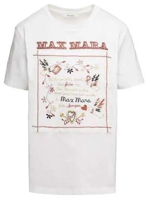 Max Mara Embroidered Cotton T-shirt - Multicolor