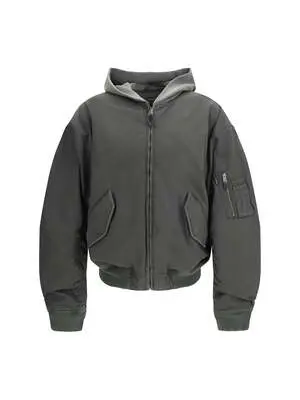 Balenciaga Standard Bomber Jacket With Fleece Hood