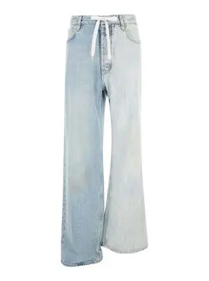 Balenciaga Fifty-fifty Asymmetrical Denim Jeans - Multicolor