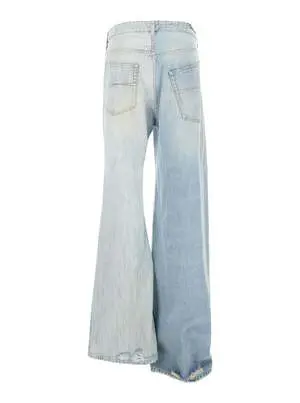 Balenciaga Fifty-fifty Asymmetrical Denim Jeans - Multicolor