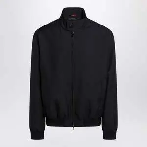 Gucci Wool-blend Twill Zip-up Jacket With Embossed Logo