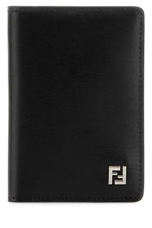 Fendi Leather Card Holder - Black