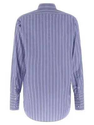 MAISON MARGIELA Striped Cotton Shirt With Curved Hem