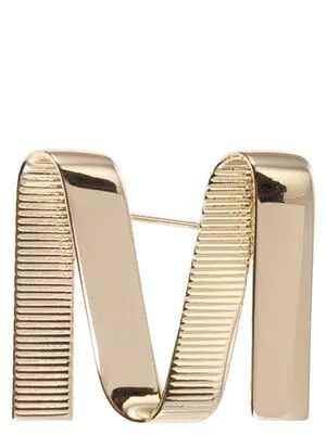 Max Mara M-shaped Grosgrain Metal Brooch - Multicolor