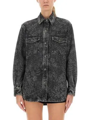GOLDEN GOOSE Ollie Boyfriend Shirt With Laser Flowers