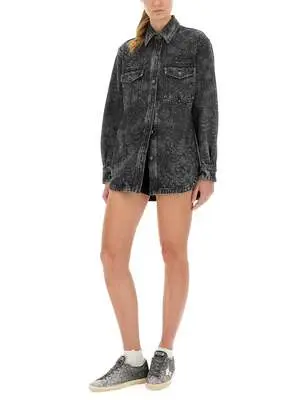 GOLDEN GOOSE Ollie Boyfriend Shirt With Laser Flowers