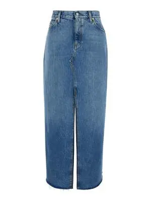 Gucci Denim Midi Skirt With Horsebit Detail - Multicolor