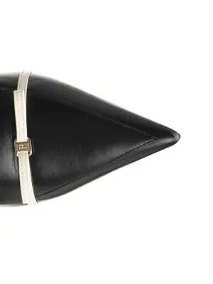 FERRAGAMO Giusina Slingback Leather Slingback With Bow Detail - Black