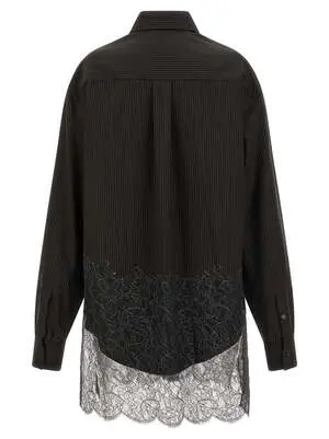 Fendi Wool And Lace Shirt - Brown
