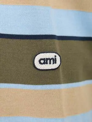 AMI Paris Striped Crewneck T-shirt