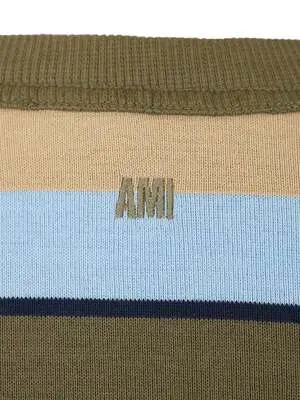 AMI Paris Striped Crewneck T-shirt