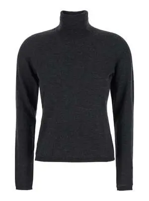 Max Mara Max Mara Adda Cashmere High Neck Sweater Gray