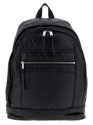 Saint Laurent City" Shiny Nylon Backpack - Black