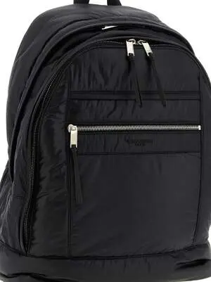 Saint Laurent City" Shiny Nylon Backpack - Black